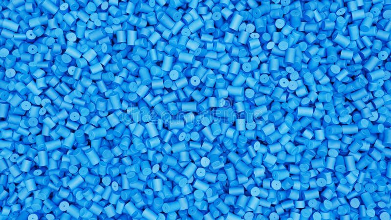 Closeup Top View of Blue Plastic Polypropylene Granules, Masterbatch ...