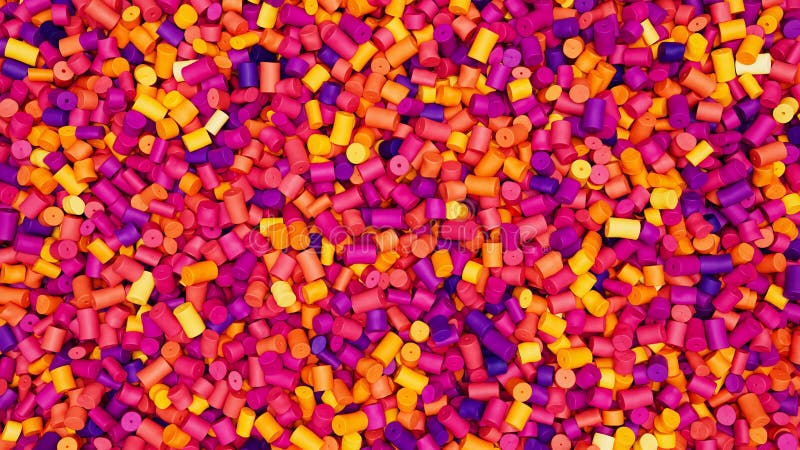 Closeup Top View of Colorful Mixed Plastic Polypropylene Granules ...