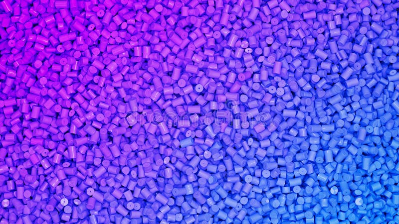 Closeup Top View on Piles of Colorful Violet To Blue Plastic ...
