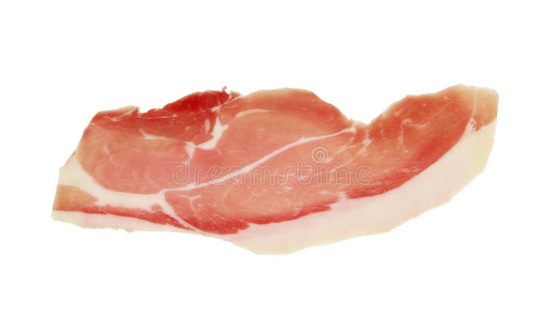 Closeup Top View Shot of a Ham Slice on a White Surface Stock Photo ...