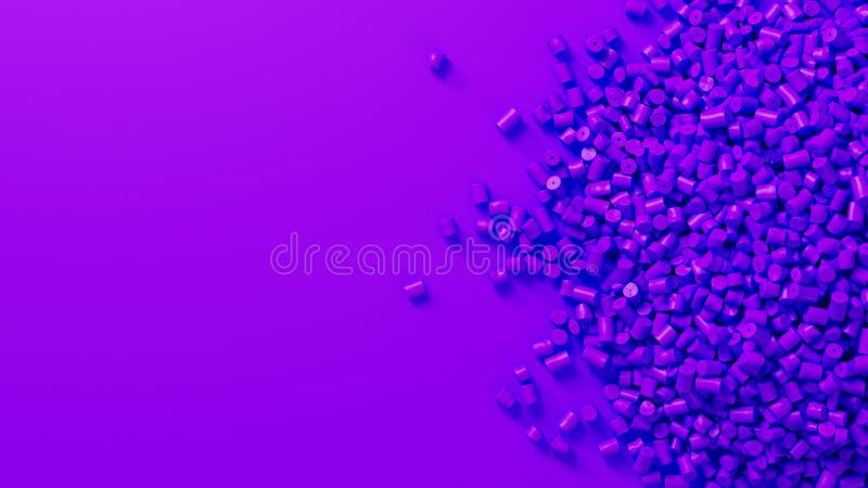 Closeup Top View on Violet Plastic Polypropylene Granules Heap on ...