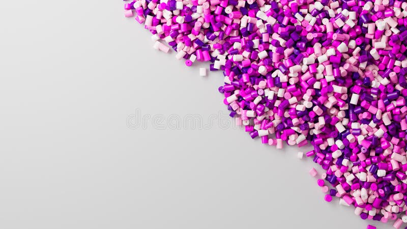 Closeup Top View on Violet and White Plastic Polypropylene Granules ...