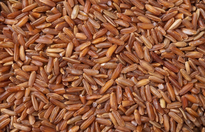Closeup, Top View of Whole Grain Red Rice. Food Backdrop Stock Image ...