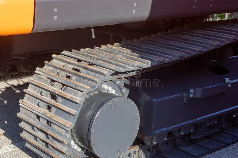 Closeup of Tracked Vehicles Wheels Stock Image - Image of moving ...