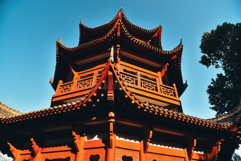 Closeup of Chinese Style Pavilion Stock Photo - Image of windows ...