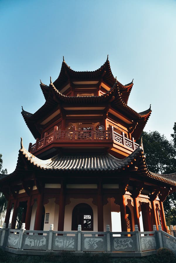 Closeup of Chinese Style Pavilion Stock Photo - Image of chinese ...