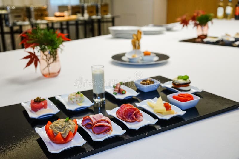 Italian appetizer on table stock photo. Image of healthy - 104601222