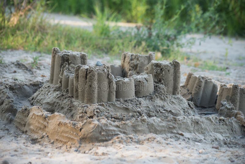 Traditional Sand Castle on the Beach Stock Image - Image of ...
