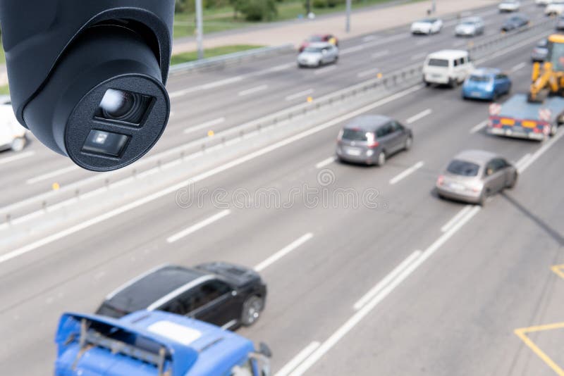 Closeup of Traffic Security Camera Surveillance (CCTV) on the Road in ...