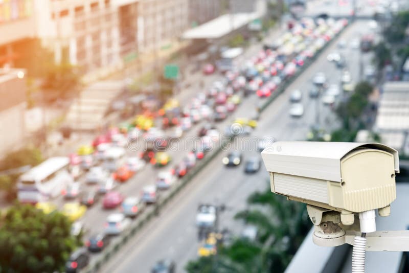Closeup of the Traffic Security Camera of Cctv Camera on the Road in ...