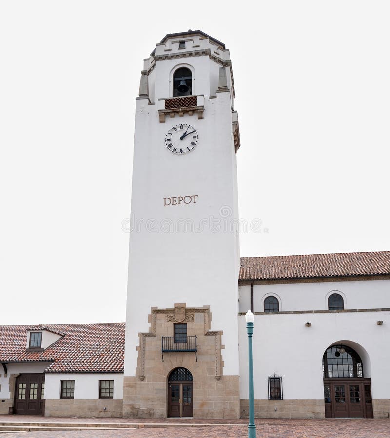 Closeup of a Train Depot Clock Tower Editorial Stock Photo - Image of ...