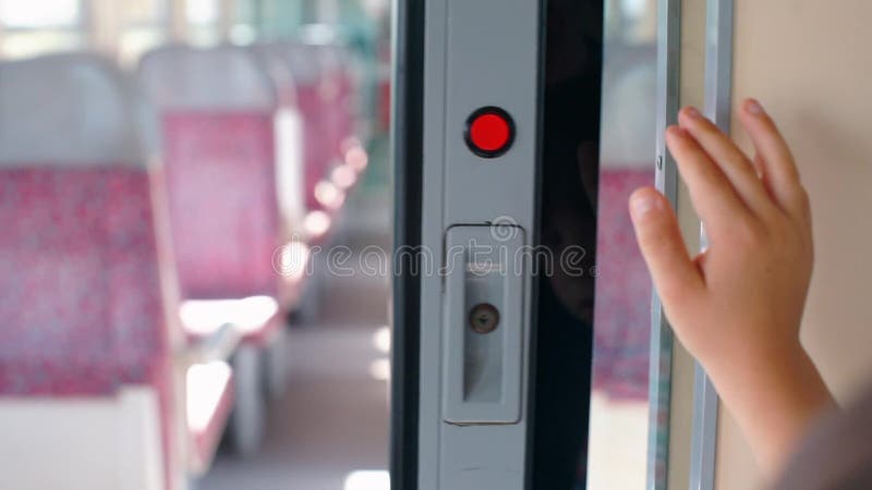 Closeup of a Train Door Button. Stock Video - Video of exit, industrial ...