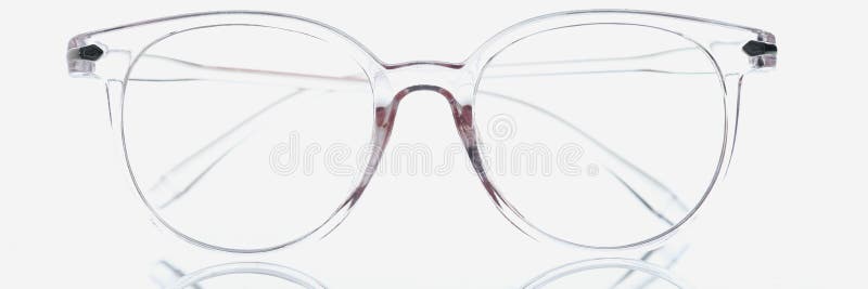 Closeup of Transparent Glasses for Vision on White Background with ...
