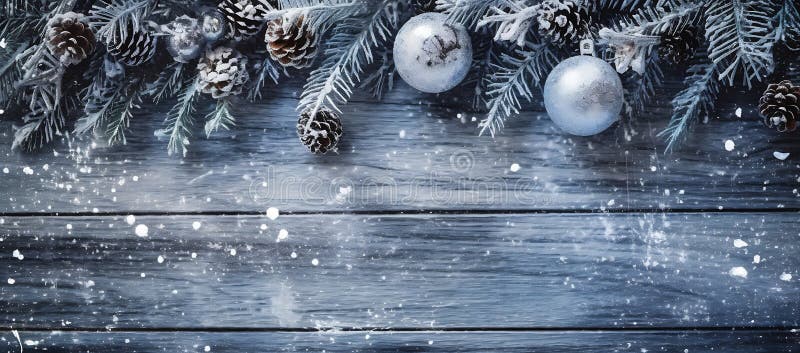 Closeup of a Tree Branch with Snow Falling Down, Advertising You Stock ...