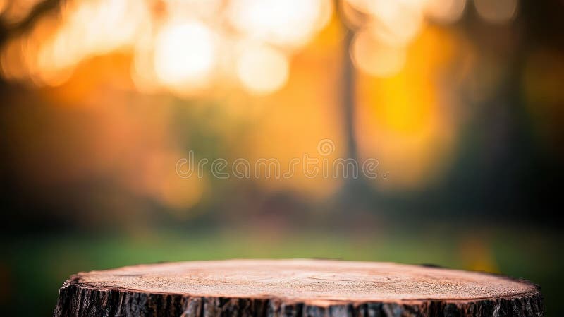 A Closeup of a Tree Stump Showcases Its Unique Textures, with a Soft ...