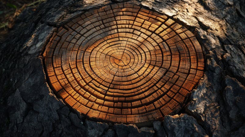 Closeup of a Tree Stump Showing Detailed Growth Rings Stock ...