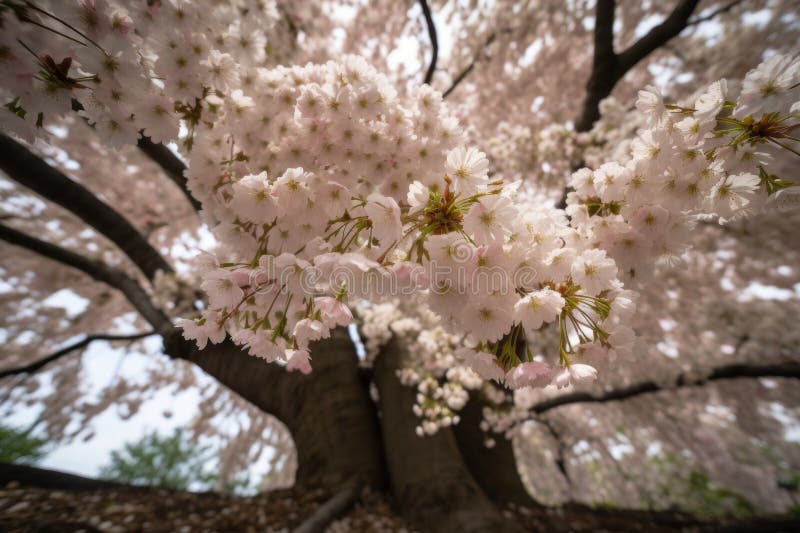 Closeup of a Tree with Sweet Smelling Cherry Blossoms on Branches Stock ...