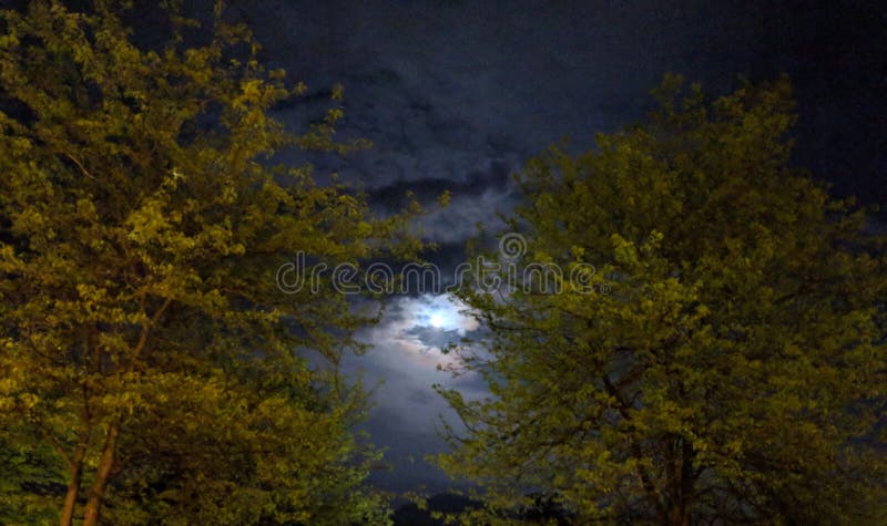 Beautiful Scene of Moon and Clouds in Night Stock Image - Image of ...