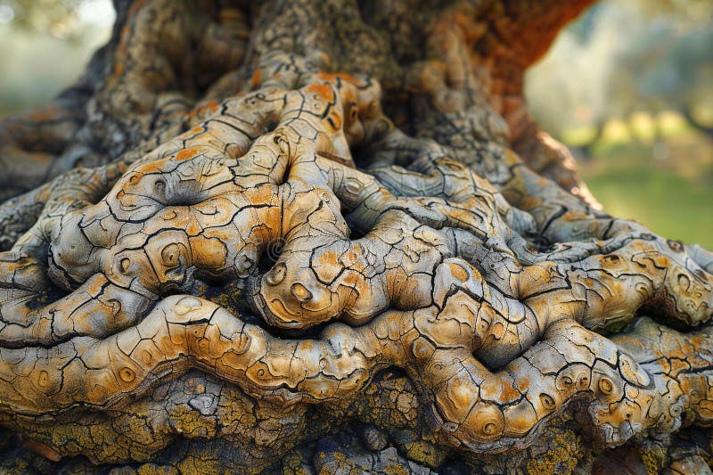 A Closeup of the Trunk and Roots of an Ancient Olive Tree, Showing ...