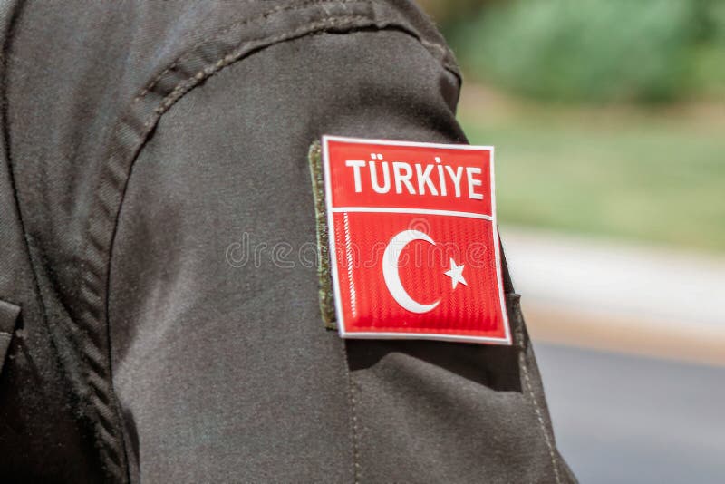 Closeup Turkey Flag on Patch on the Uniform of an Infantry Stock Image ...