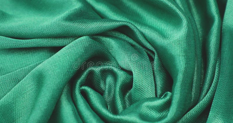 Closeup of a Turquoise Cotton Fabric Cloth Textile Rotating with ...