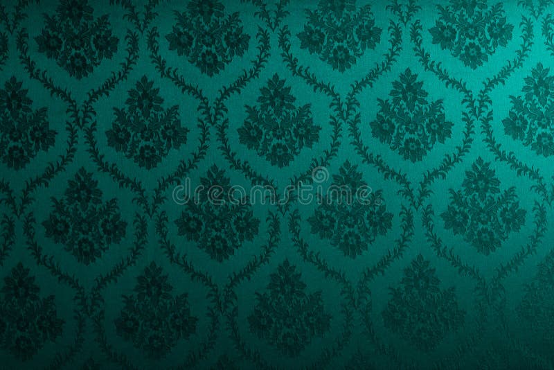 Closeup of Turquoise Victorian Vintage Textured Textile Wall Stock ...