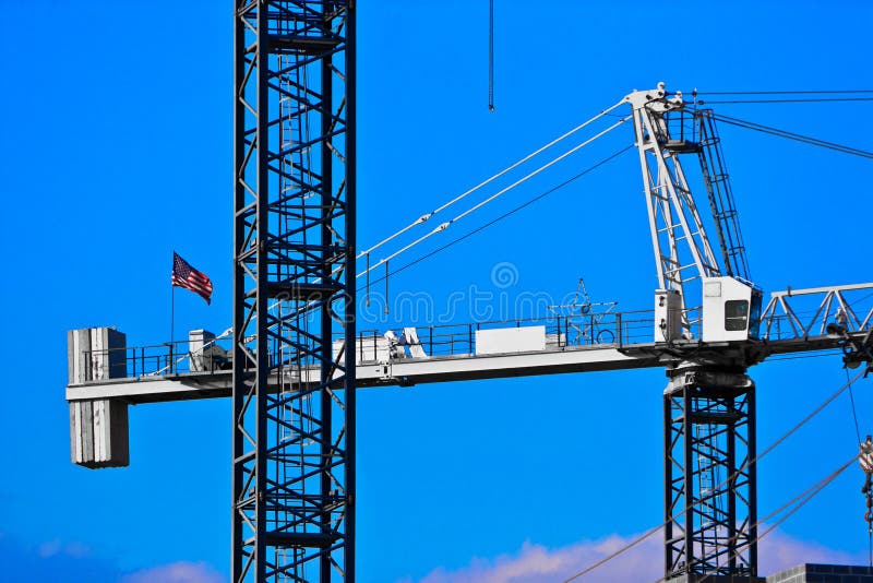 Closeup of two Cranes stock image. Image of build, industrial - 25230695