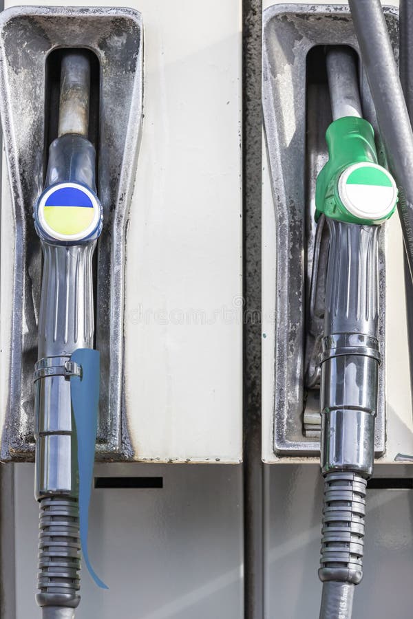 Closeup of Two Fuel Pump Guns Stock Photo - Image of fuel, diesel ...