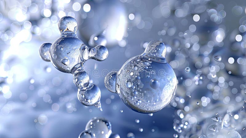 Closeup of Two Large Water Droplets and Smaller Droplets in the ...