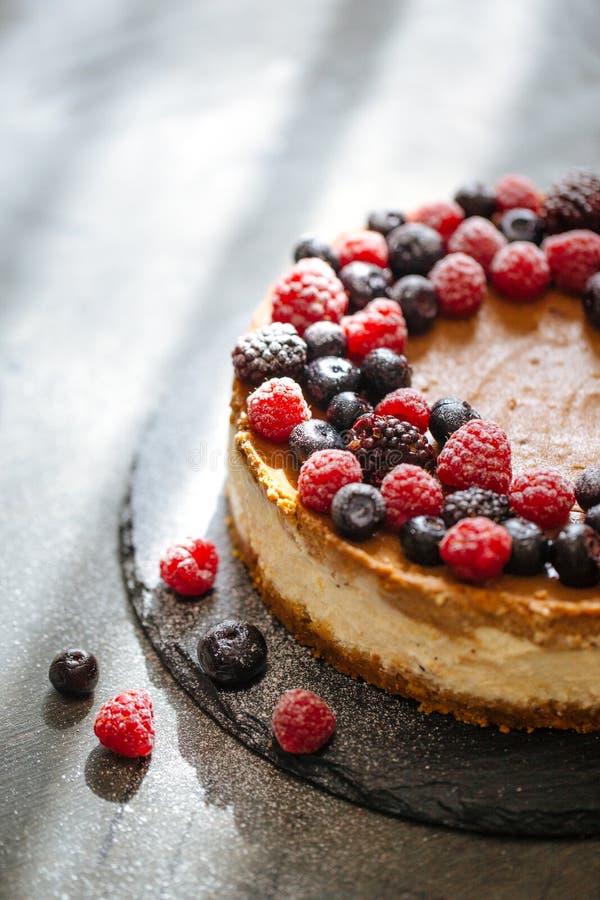 Two-layer Cheesecake Decorated with Berries Stock Photo - Image of meal ...