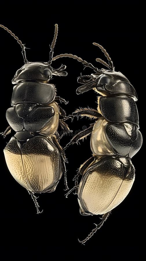 Closeup Two Metallic Beetles Dancing Black Royalty Free Image Stock ...