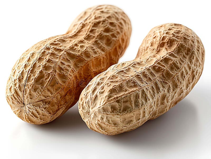 Closeup of Two Peanuts in Their Shells, Showcasing Their Textured ...