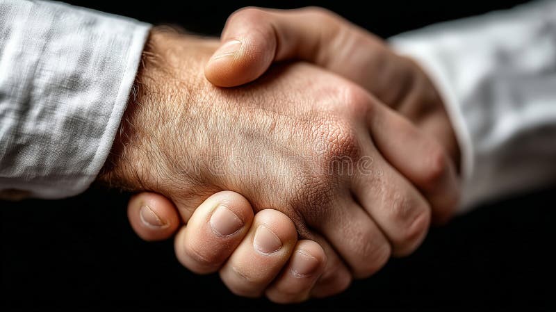 Handshake between Two People Stock Illustration - Illustration of ...