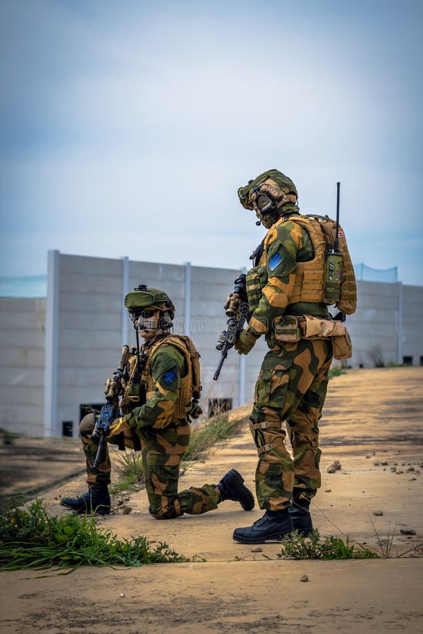 Closeup of Two Special Forces Soldiers on a Military Training Stock ...