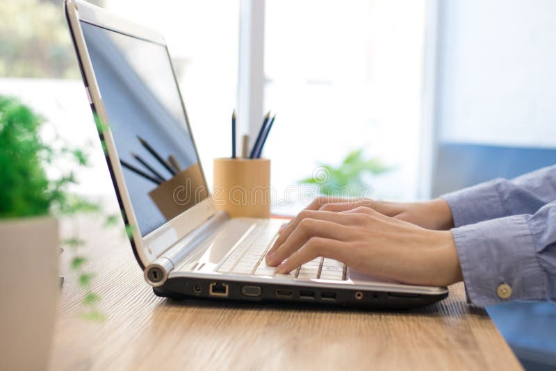 Closeup Typing on the Computer Stock Image - Image of business ...