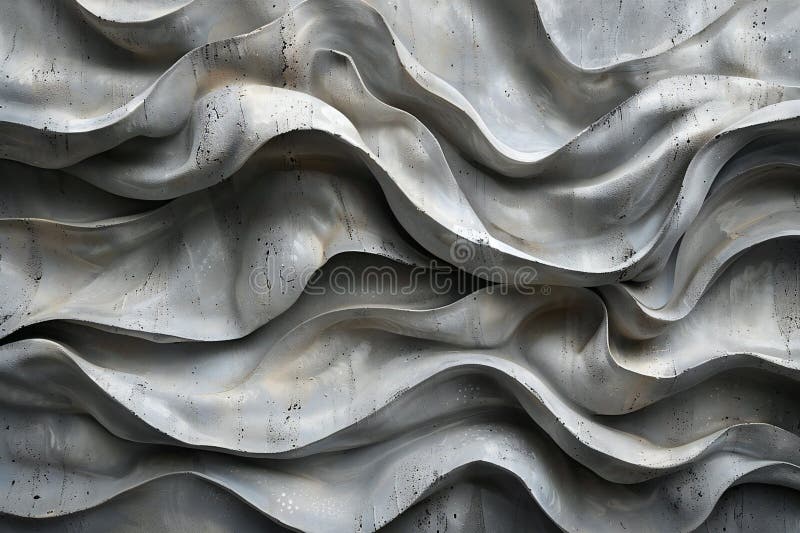 Closeup of the Undulating Fabric, a Large Gray Sculpture with ...