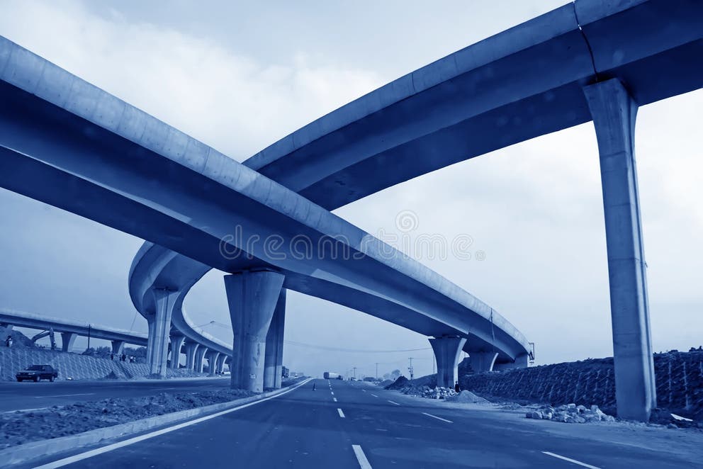 Closeup of Unfinished Overpass Stock Image - Image of overpass, city ...