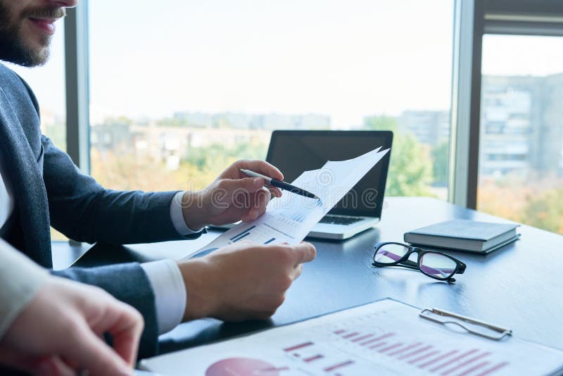 Business People Analyzing Report in Office Stock Photo - Image of data ...