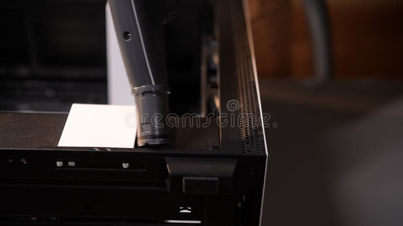 Computer Technician Cleaning Inside Desktop Computer with Vacuum ...