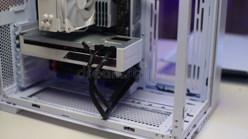 Closeup of Unrecognizable Man Doing Electrical Wiring Inside System ...