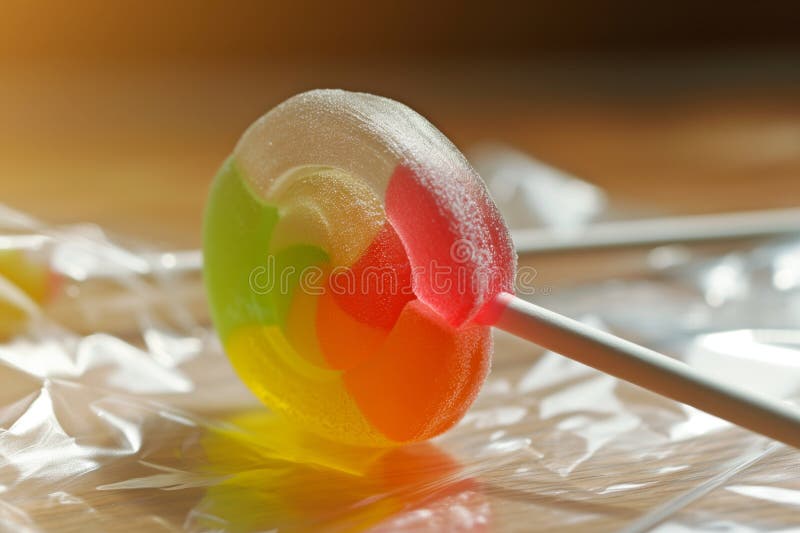 Closeup of Unwrapped Lollipop, Wrapper Aside Stock Photo - Image of ...