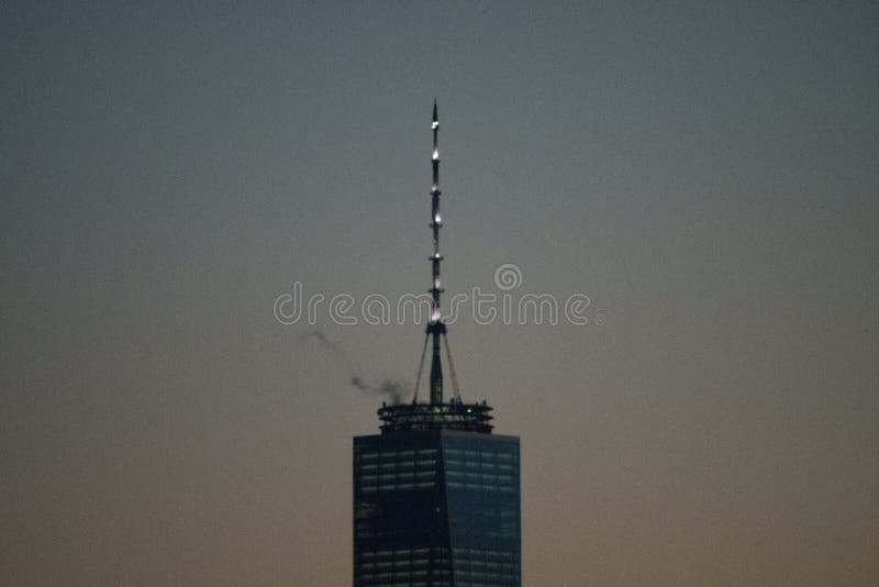 Closeup of the Upper Floors and Antenna of the Freedom Tower. Stock ...