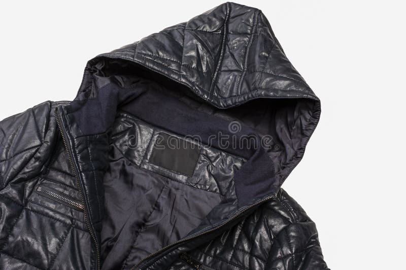 Closeup Upper View Flatlay of Front Side of Mens Black Textile Feather ...