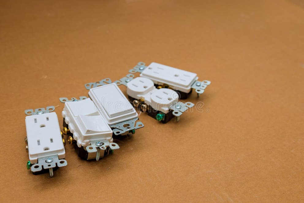 Closeup of a US Electrical Socket and Switch during Stock Photo - Image ...