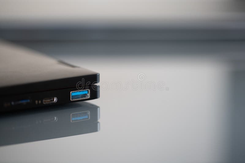 A Blue USB 3.0 Port on a Computer Close-up Stock Photo - Image of ...