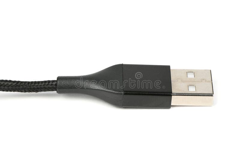 Closeup of an USB Connector Isolated on White Stock Image - Image of ...