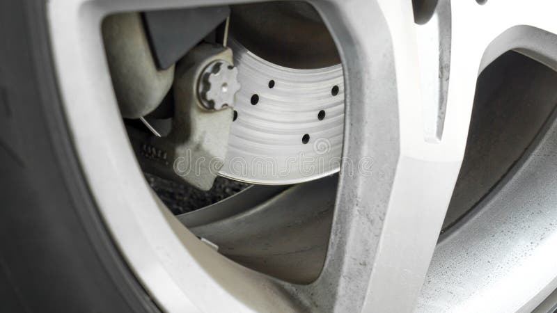 Closeup Used Disc Brake with Alloy Wheel and Copyspace Stock Image ...