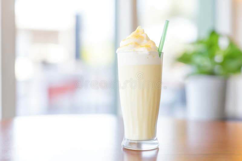 Closeup of Vanilla Shake with Whipped Cream Topping Stock Image - Image ...