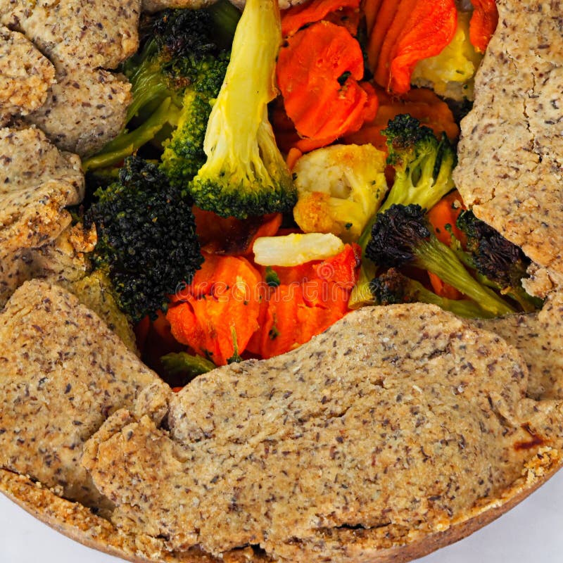 Closeup of a Vegetable Pie in a White Background Stock Photo - Image of ...