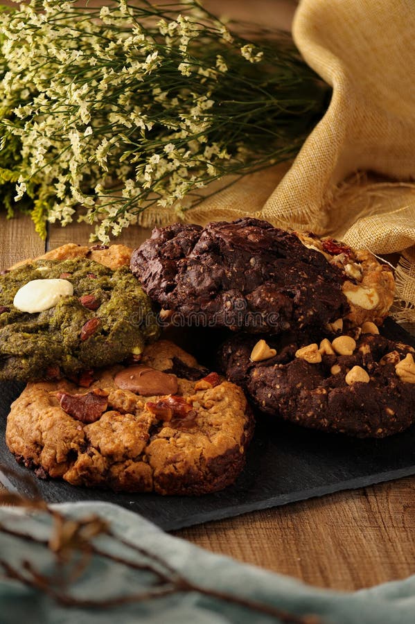 Closeup Vertical Shot of Different Kinds of Cookies Stock Image - Image ...